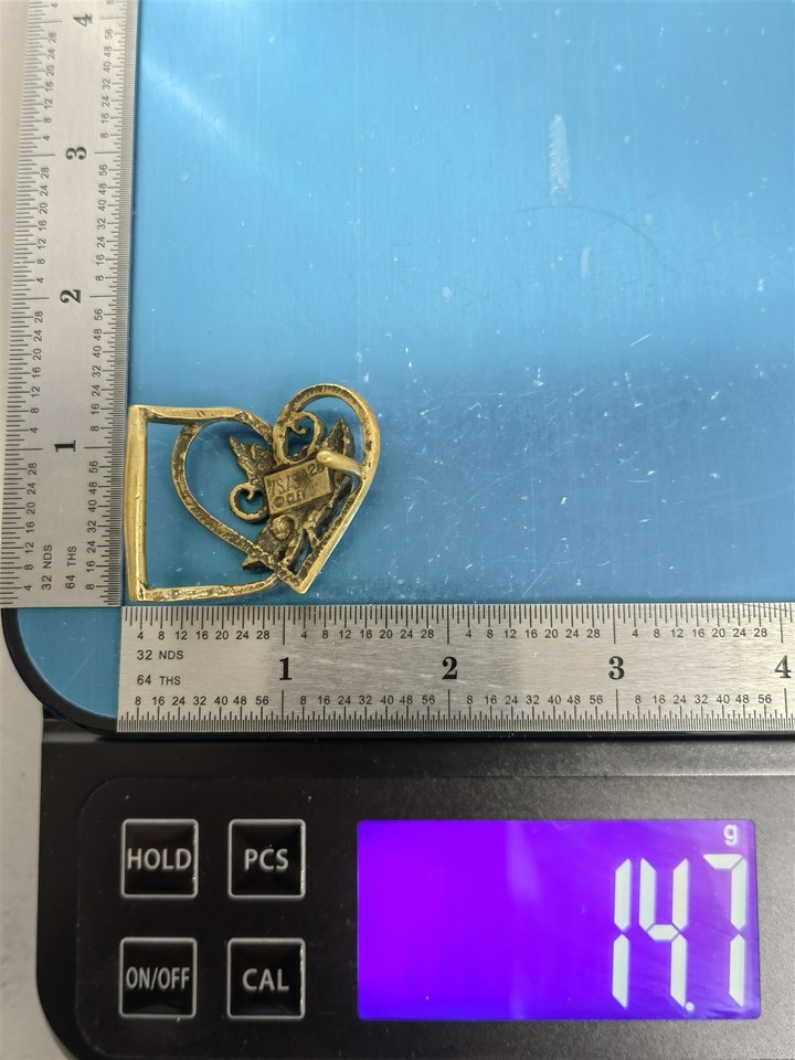 1" Brass ISIS Heart Rose Handmade Hippie Girls Rodeo Junior 70s Vtg ...