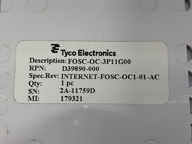 Tyco Electronic FOSC-OC-3P11G00 Tray w/ Integrated Splitter 4* 1x16 ...