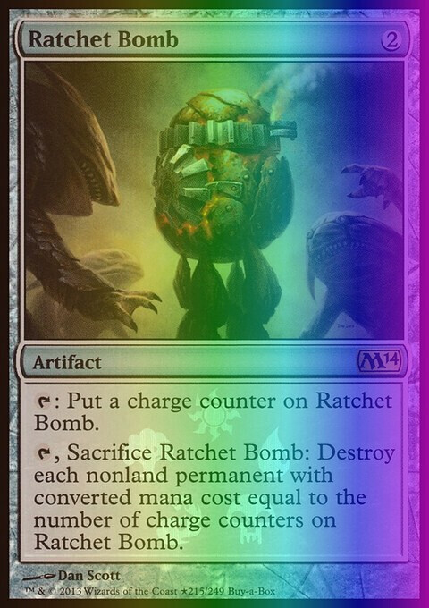 MTG Magic the Gathering Ratchet Bomb (215?/5) Magic 2014 Promos LP FOIL ...
