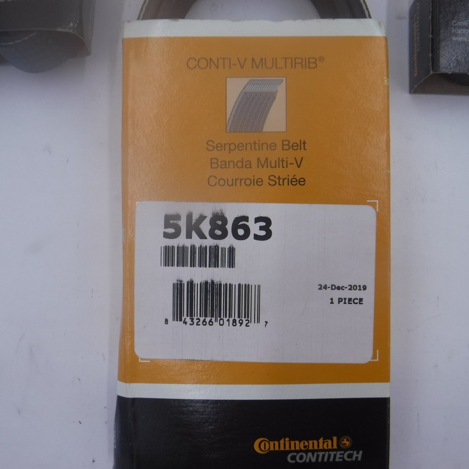 5 Pack Continental Contitech Serpentine Belts 5K863 For 1993-1997 Mazda ...