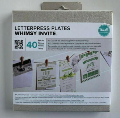 We R Memory Keepers Letterpress Plates Whimsy Invite 40 Piece Set | eBay