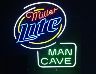 Miller Lite Man Cave Neon Sign Man Cave Light Lamp Decor Vintage Wall ...