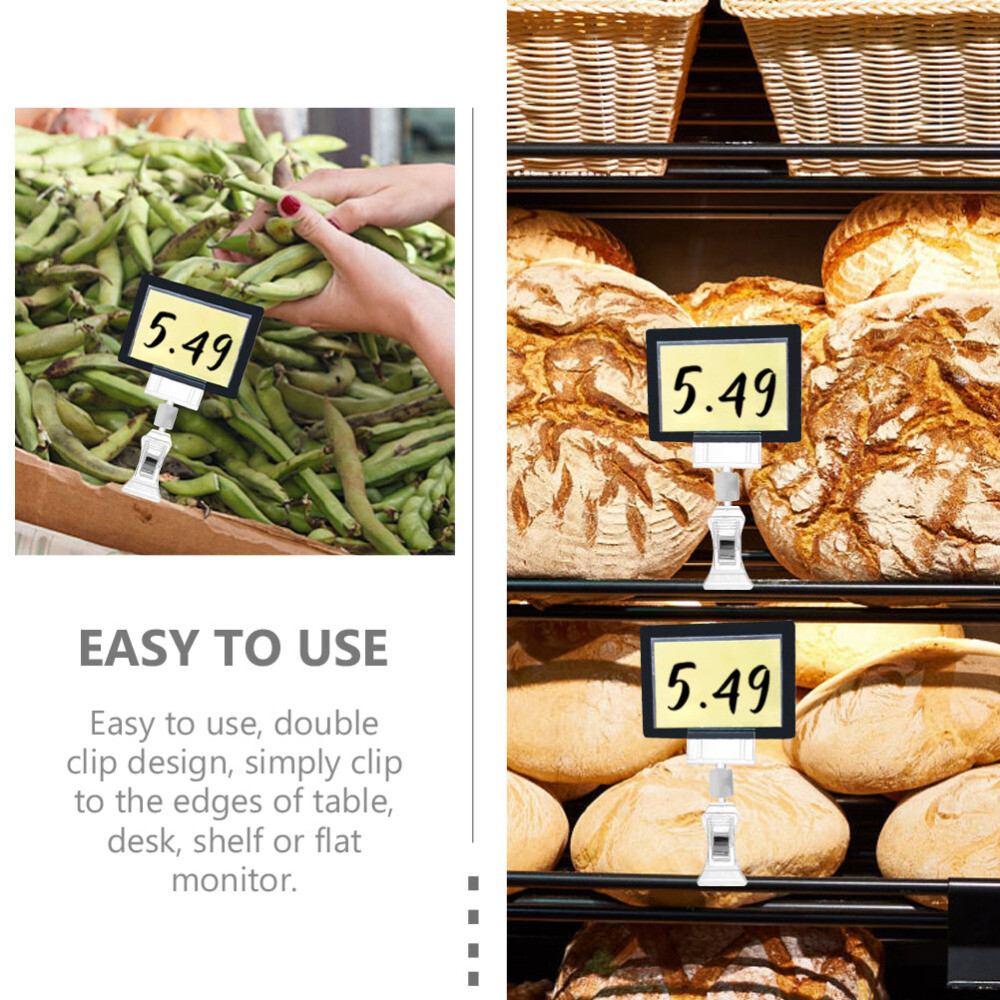 10Pcs plastic shelf talker clips Name Card Clips Price Tag Holder Label ...