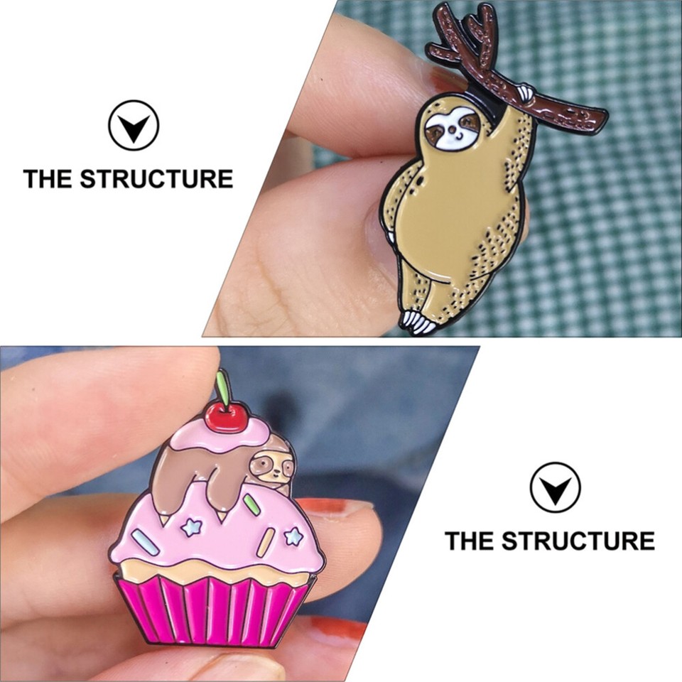 4pcs Creative Sloth Brooch Scarf Brooch Lovely Brooch Clothing ...