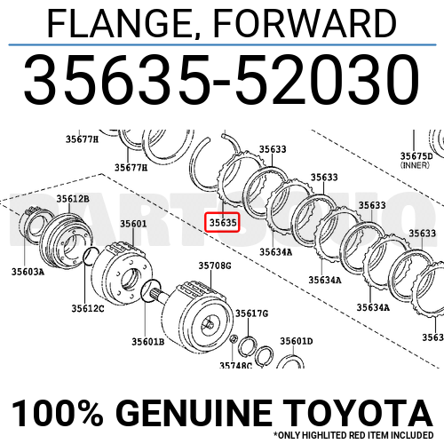 3563552030 Genuine Toyota FLANGE, FORWARD 35635-52030 | eBay