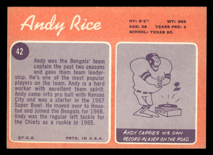 1970 Topps #42 Andy Rice EX | eBay
