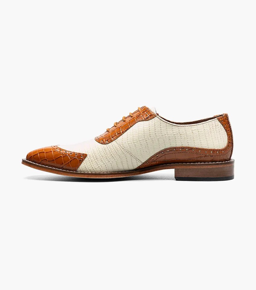 Stacy Adams Tarango Modified Cap Toe Oxford Shoes Tan Multi 25770-238 ...