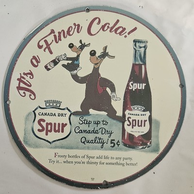 Vintage Canada Dry Spur Cola Porcelain Sign - A Unique Collector's Item ...