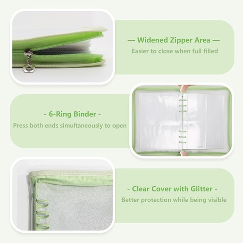 A5 Sticker Storage Binder - Reusable Sticker Book with Zipper & Pockets ...