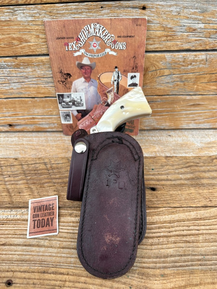 Vintage Tex Shoemaker Plain Brown Leather Paddle Holster For Colt ...
