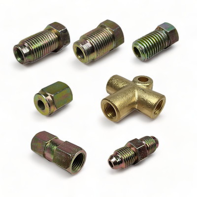 BRAKE PIPE NUTS & CONNECTORS MALE FEMALE SHORT LONG FULL THREAD 3-WAY ...