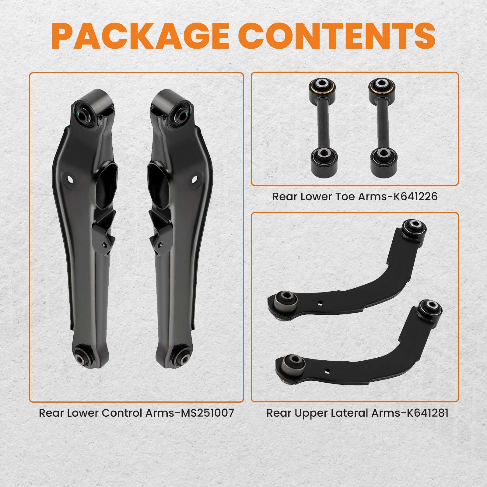 Rear Upper Lower Control Arms Lateral Toe Arms for Jeep Compass Patriot ...