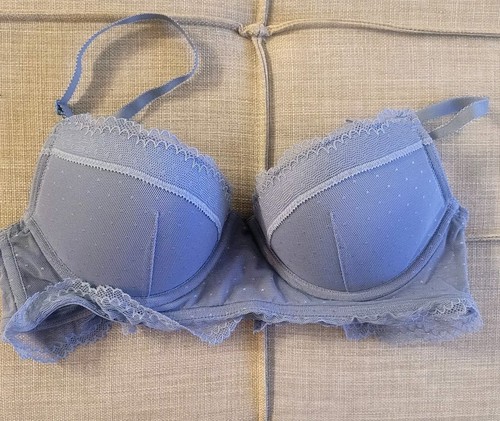 Gapbody Lace Overlay Underwire Bra 34B Slate Blue | eBay