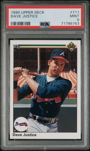 1990 Upper Deck Dave Justice Rookie Baseball Card #711 PSA 9 Mint | eBay