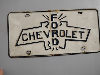 Vintage Ford Breaking Chevrolet License Plate | eBay