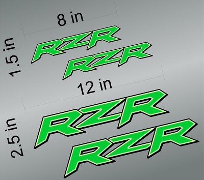 RZR decal 4 pack graphic / LIME GREEN / vinyl adhesive stickers / decal ...