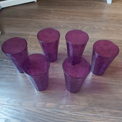 tupperware lot de 6 verres gobelet plastique prisme prisma violet ...