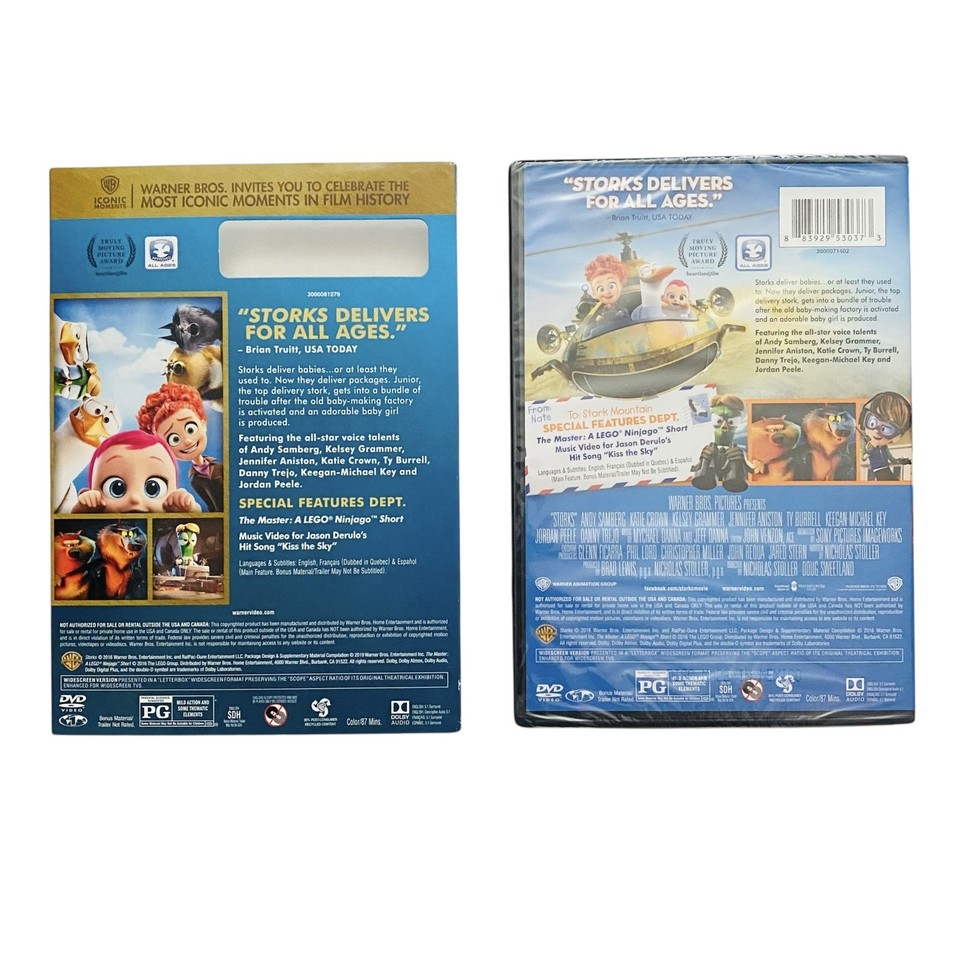 Storks DVD Animated Movie Family Fun Comedy 2016 NEW Sealed Warner Bros ...