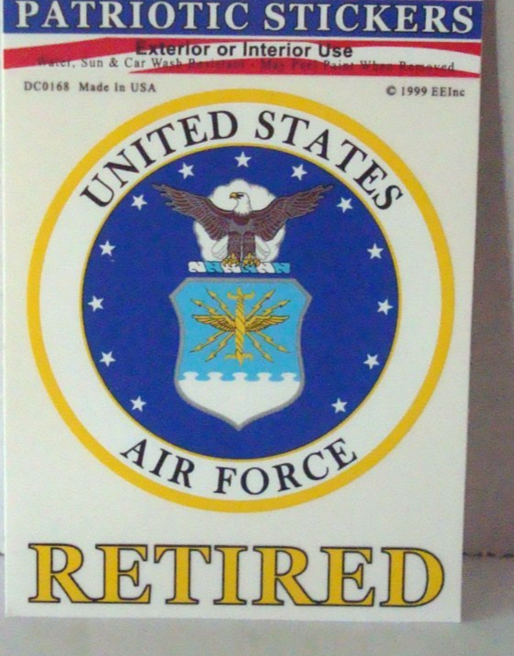 UNITED STATES AIR FORCE RETIRED STICKER DECAL 3 inch | eBay