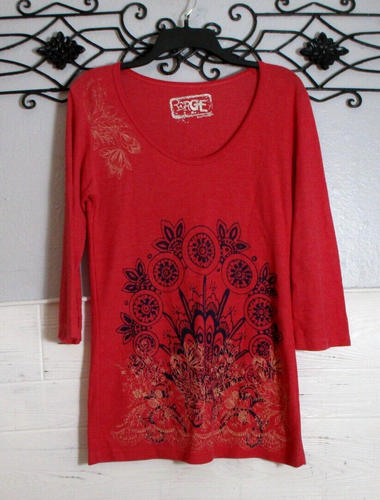 ERGE Designs Women's Knit Top Size L Long Sleeve Multicolored Round ...