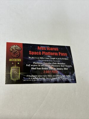 FASA Ares Icarus Space Platform Pass ID Card J2 | eBay
