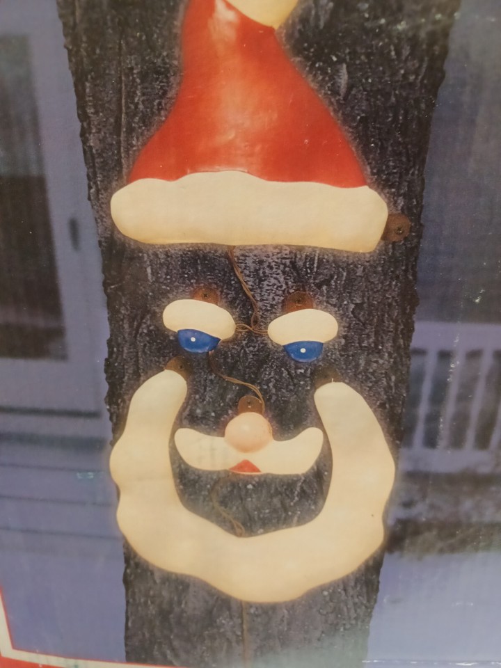 Vintage Noma Lighted Santa Face Blow Mold Plastic Tree Decoration ...
