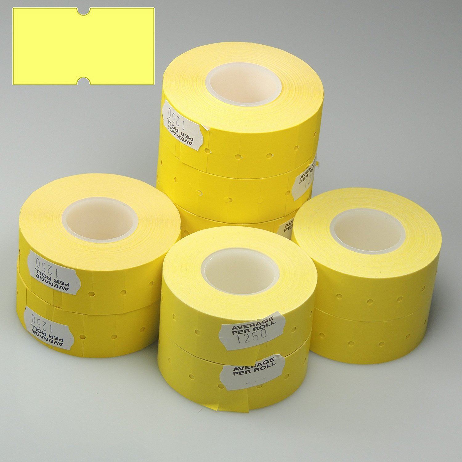 1 Roll of Yellow Permanent 22mm x 12mm (21mm x 12mm) CT1 Price Gun ...