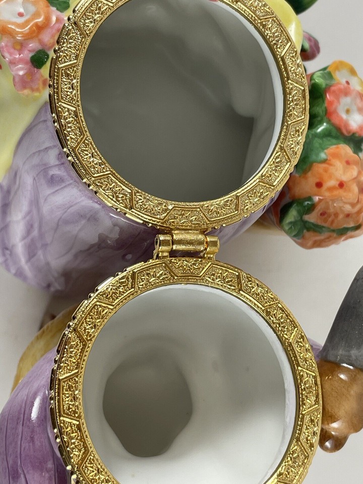 CWC Bunny Rabbit Spring Easter Gardening Hinged Trinket Box | eBay