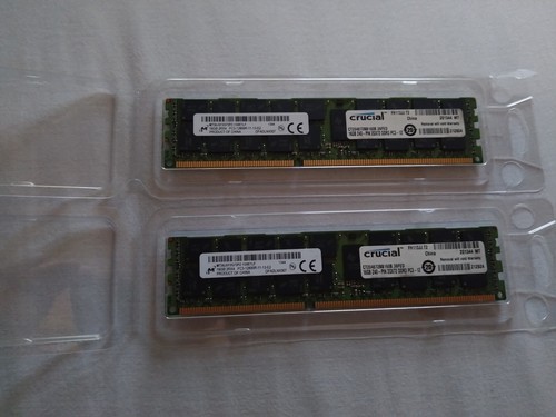 Two Micron 16GB 2RX4 PC3-12800R-11-13-E2 MT36JSF2G72PZ-1G6E1FE Server ...