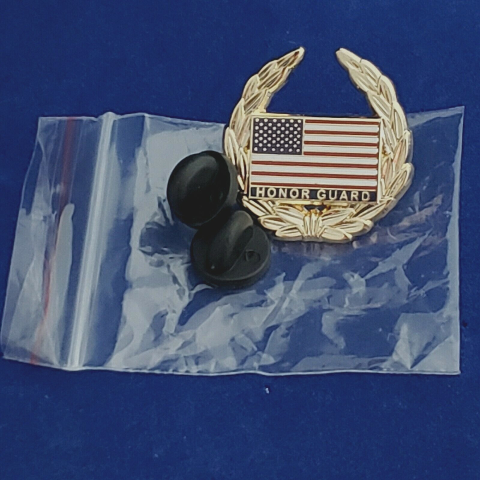 AMERICAN FLAG-HONOR GUARD PIN: 1" Size, Imitation Gold Pltd, Item #135 ...