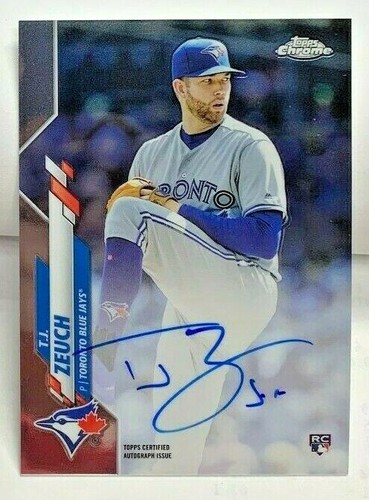T.J. Zeuch 2020 Topps Chrome Baseball RC Autograph Auto - SP TORONTO ...