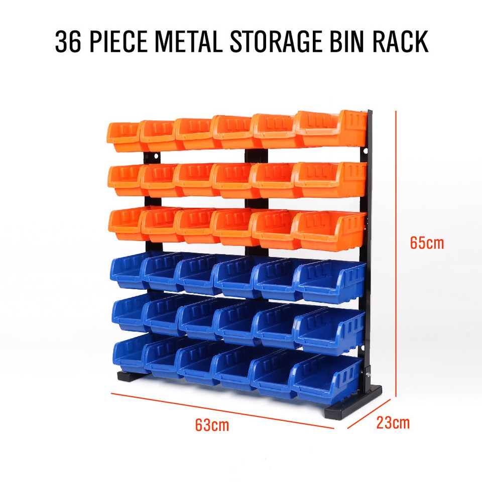 36 Bin Storage Box Rack 6 Shelf Shelving Commercial Storing Shelves ...