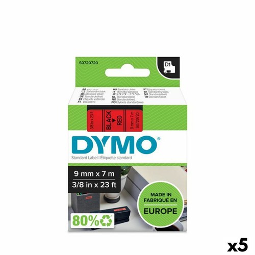 Ruban de transfert thermique Dymo D1 40917 7 m Noir/Rouge [5 Unités] | eBay