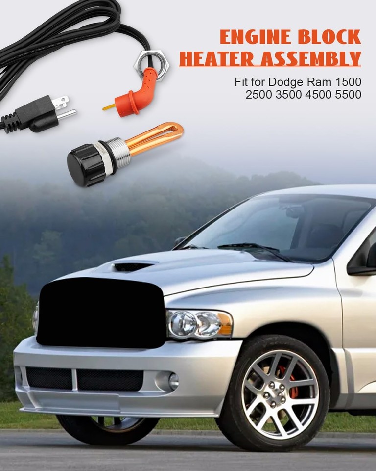 5003619AB Engine Block Heater Assembly Fit for Dodge for Ram 1500 2500 ...