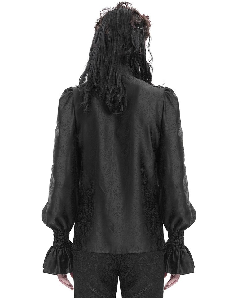 Camicia Da Uomo Gothica Vampiro Con Perline E Crocifisso In Jacquard ...