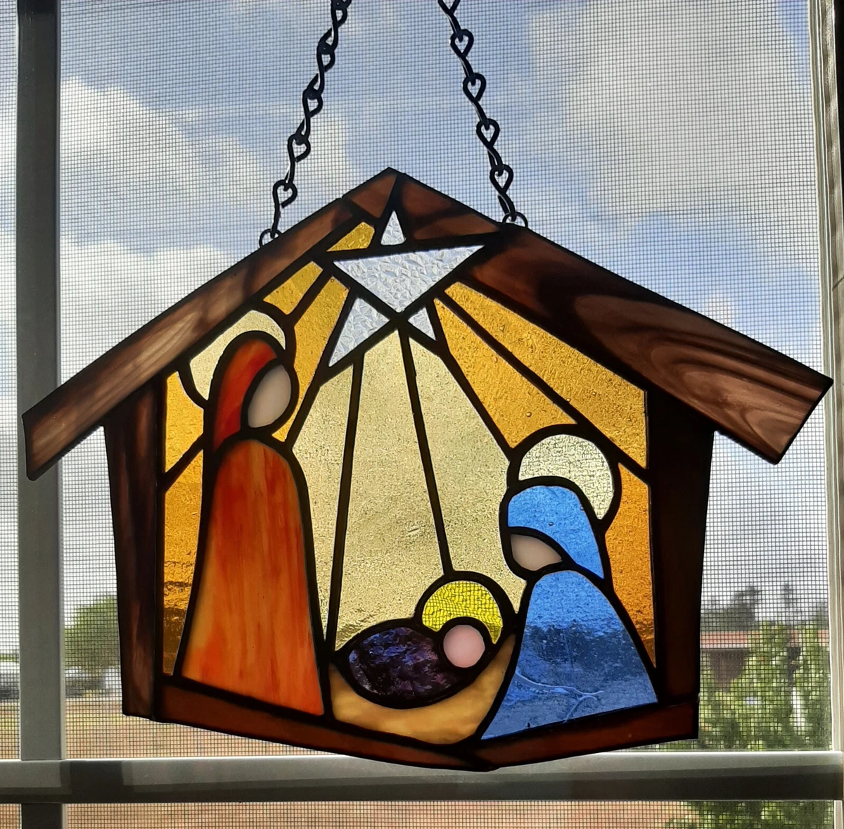 Stained Glass Nativity Set