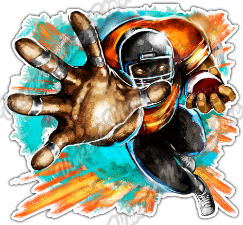 Football Player Helmet Athletics Sport NFL Car Bumper Vinyl Sticker ...