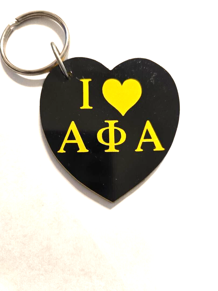 Vintage (90"s) Alpha Phi Alpha Plastic Black and gold Key Chain [ 3 ...