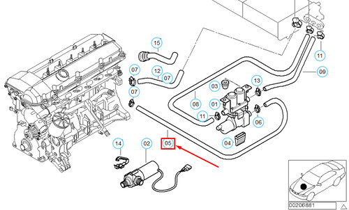 NEW BMW 5 E39 HOSE FOR ENGINE INLET AND HEATER CONTROL 64218391005 ...