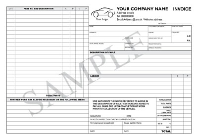 5 x Garage Motor Trade Invoice pads Custom Print Your details, A4 2 ...