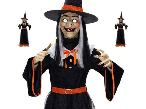 7' Animated Whimsical Witch Prop Halloween Haunted House Animatronic ...