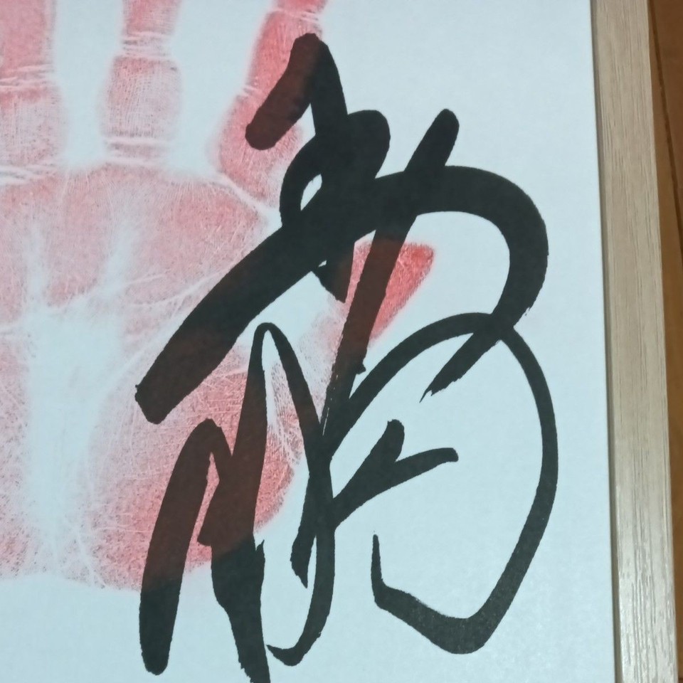 Sumo wrestler Oho's autographed handprint, framed Japanese wrestling | eBay
