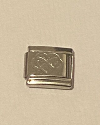 New Silver Infinity Heart Charm Fits 9mm Classic Italian Or Nomination ...