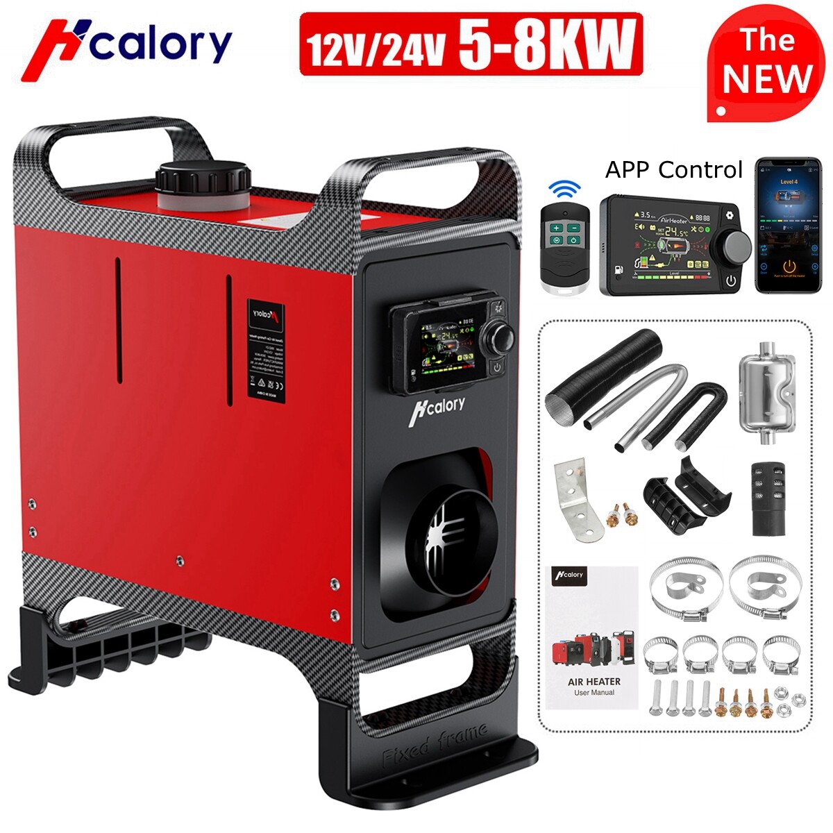 HCALORY Diesel Air Heater 8KW 12V 24V All In One LCD Thermostat W ...