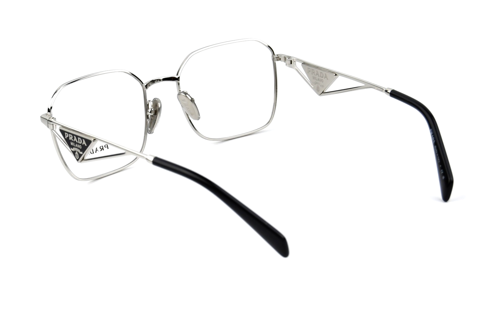 New PRADA Milano Eyeglasses VPR A51 1BC-1O1 55-19 140 Large Silver ...