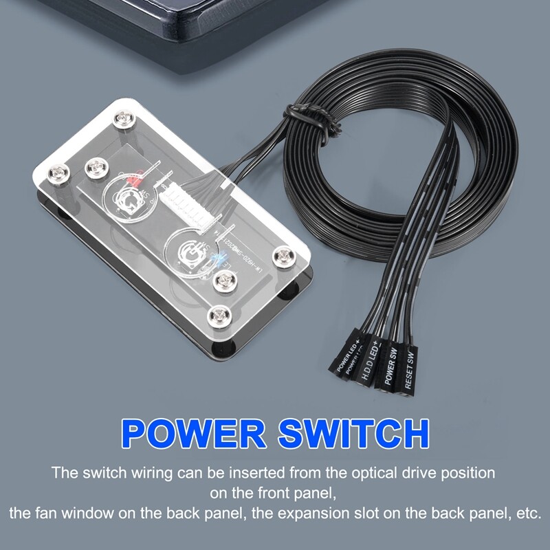 Desktop Computer Switch External Switch Button+Restart Button PC Case ...