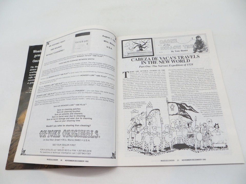 MUZZLELOADER Magazine NOV / DEC 1992 Publication for Black Powder ...