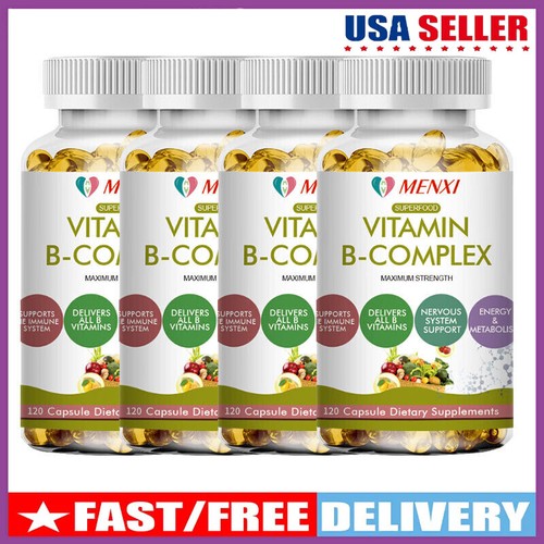 Vitamin B Complex Supplement 8 Super B Vits 60 Capsules with Choline ...