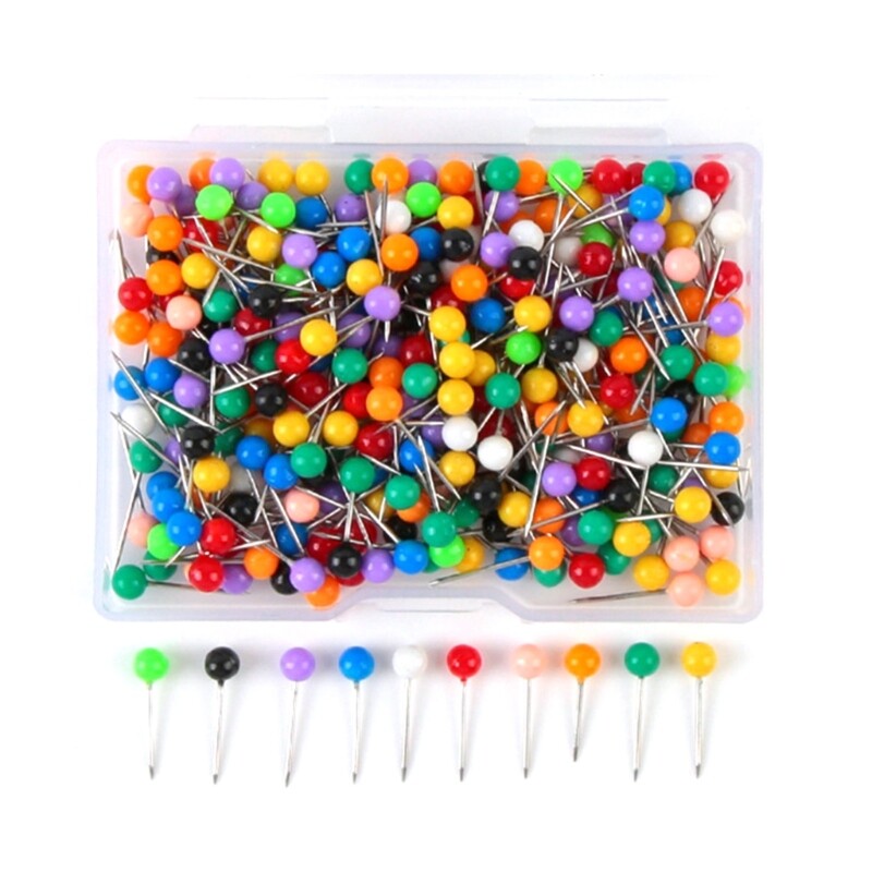 Pieces Sewing Pins Colored Round Head Long Straight Pins | eBay Australia