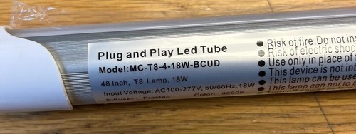 PLUG AND PLAY LED TUBE MC-T8-4-18W-BCUD 48 IN T8 LAMO 18W QTY 1 | eBay